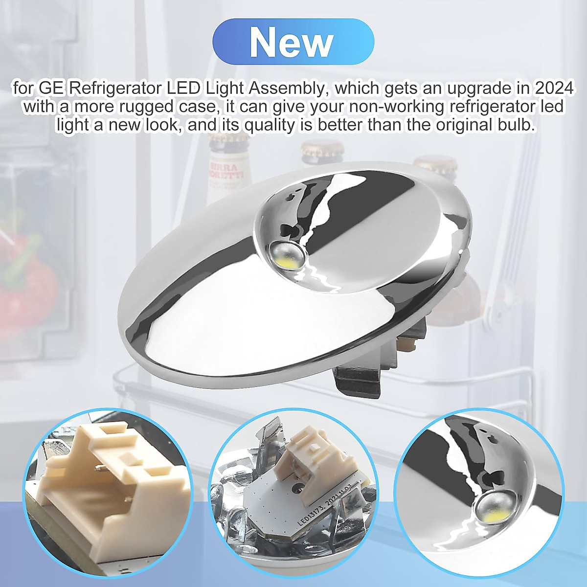 Aulpq Refrigerator LED Light Assembly WR55X11132 for Ge Led Refrigerator Light Bulb Covers Assembly - 2024 New Up