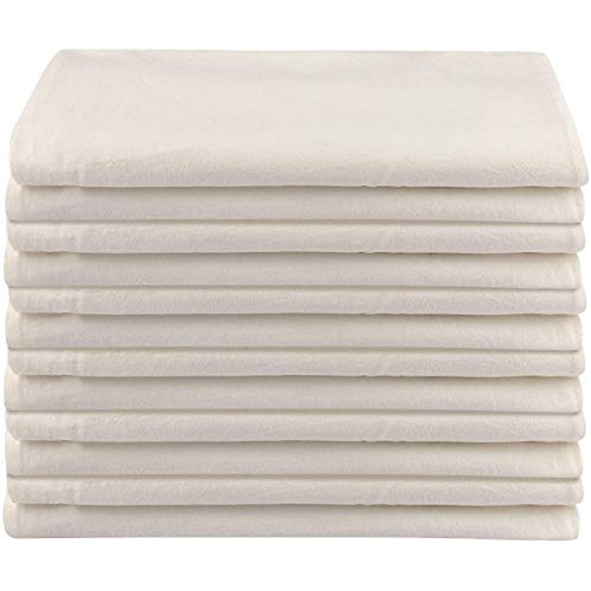 10 Pack Flour Sack Dish Towels, Certified Organic Cotton, Flour Sack Towels, Highly Absorbent, Tea Towels for Embroidery, Kitchen Dish Towels,28x28 Inches (Ivory) Flour Sack Towels