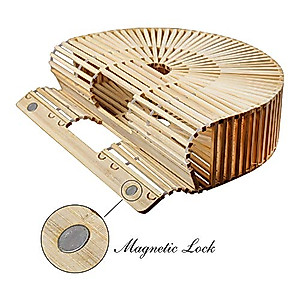 bagish Bamboo Bag Handmade, Semi Circle Boho Basket – Straw Clutch Purse Beach Tote for Women (WITH Insert Pouch) | valentines day gifts for her