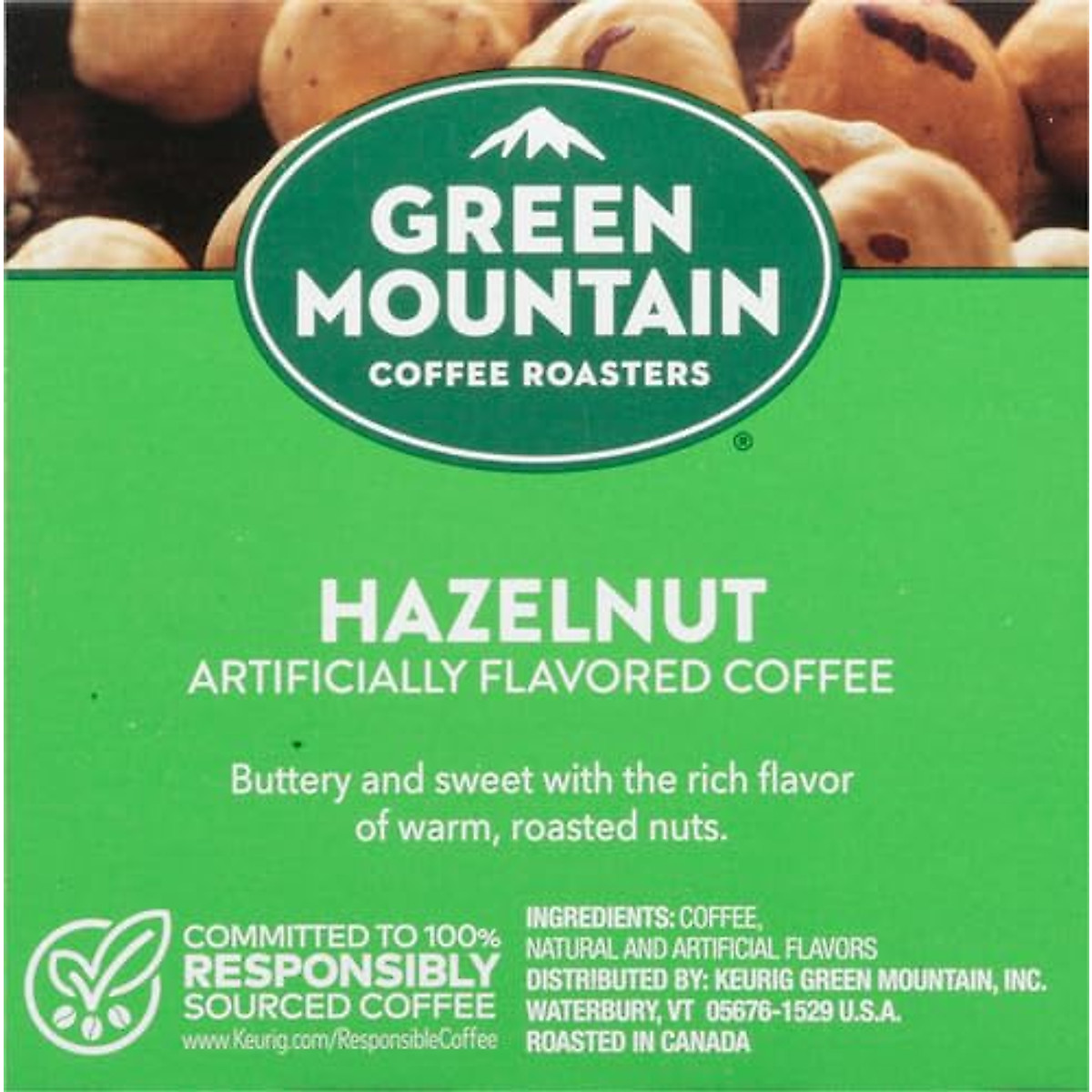 Green Mountain Coffee Roasters Hazelnut Keurig Single-Serve K-Cup pods, Light Roast Coffee, 12 Count