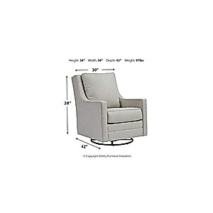 Signature Design by Ashley Kambria Contemporary Swivel Glider Nursery Accent Chair, Gray