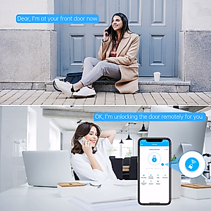 SMONET Smart Lock WiFi Gateway , TTLock Gateway G2 Gateway, Remotely Control Bluetooth Fingerprint Keyless Entry Door Lock, TTLock Smart Deadbolt WiFi Hub Compatible with Alexa,Google Home