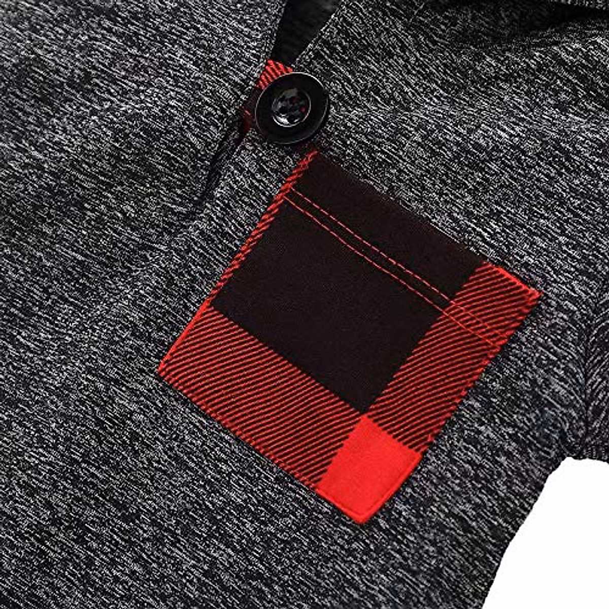 Little Bitty Baby Boy Outfits 3-6 Months Toddler Baby Boy Clothes Clothing Plaid Pocket Hoodie Sweatshirt+Pants Fall Winter Outfits Set, Red Plaid Outfit 3-6m/70cm