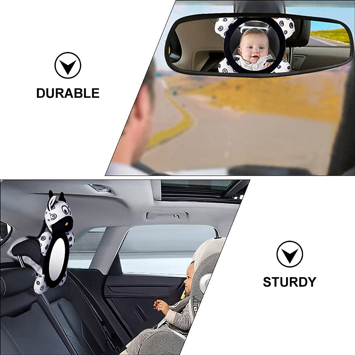 STOBOK Kids Toys Toddler Car Seat Cartoon Baby Car Mirror for Back, Car Mirror for Rear Facing Infant Child Rear Mirror Cartoon Car Mirror With Wide Angle Lens View Kids Toys Toddler Car Seat