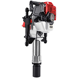 52CC Gas Powered T-Post Driver, JACKCHEN 1900W Two Stroke Garden Fencing Tool Farm Piling Driver, Air Cooling Single Cylinder Gasoline Petrol Garden Fencing Tool Machine with 2 Post Driving Head