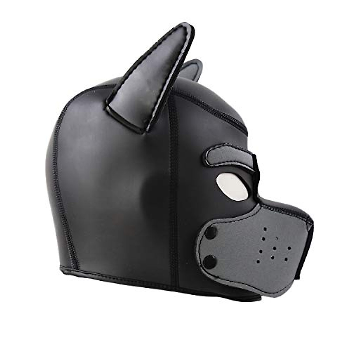 Moleney Adults Neoprene Puppy Hood Mask, Removable Cosplay Dog Full Face Pup Hood Mask