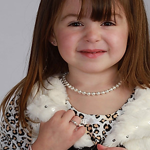 Sterling Silver Baby Ring with Daisies and April Simulated Birthstone (Size 2)