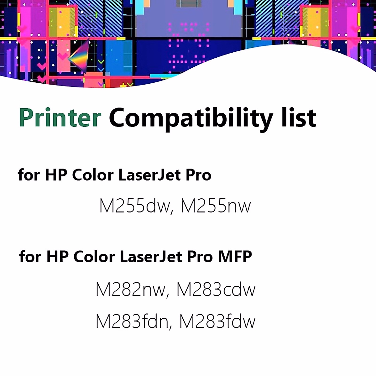 206A Black Magenta Toner Cartridge Compatible for HP Color Pro MFP M283fdw M283cdw M283 M255 M255dw M282nw Compatible with Original Toner Cartridge 206X W2113A