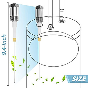 Podoy Powered Anode Rod for Hot Water Heater 30-80 Gallon Water Tank, Universal 9.4" Eliminates Rotten Egg Smell Titanium Electric Anode Rod Replacement with Teflon Tape