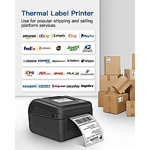 POLONO Label Printer, PL420 4x6 Thermal Printer, High-Speed Shipping Label Printer, Commercial Direct Thermal Printer, 2.25”x1.25” Direct Thermal Label, Self-Adhesive Address Shipping Thermal Stickers