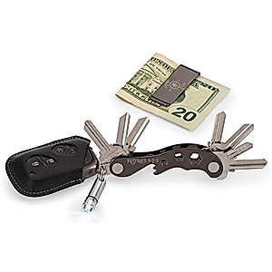 Beyond 9-2-5 Smart Key Organizer Keychain- Compact Pocket Holder Bar for 14 Keys-Multiple Key Chain Organizers-Flashlight, Bottle Opener and Multitool