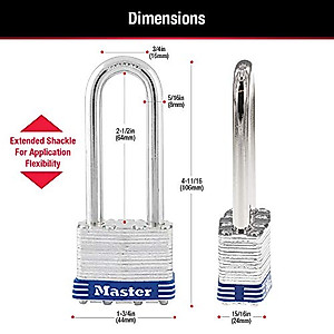 Master Lock 1TRILJ Outdoor Padlock with Key, 3 Pack Keyed-Alike,Silver