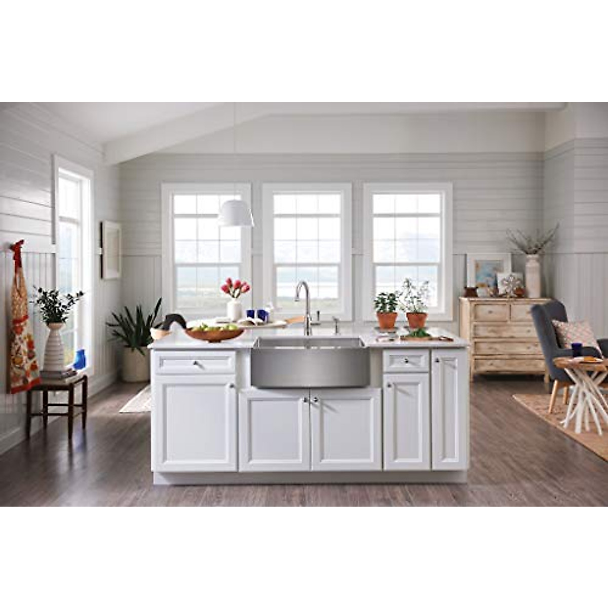 Moen G18121 1800 Series 30-Inch X 21-Inch Stainless Steel 18 Gauge Single Bowl Farmhouse Kitchen Sink