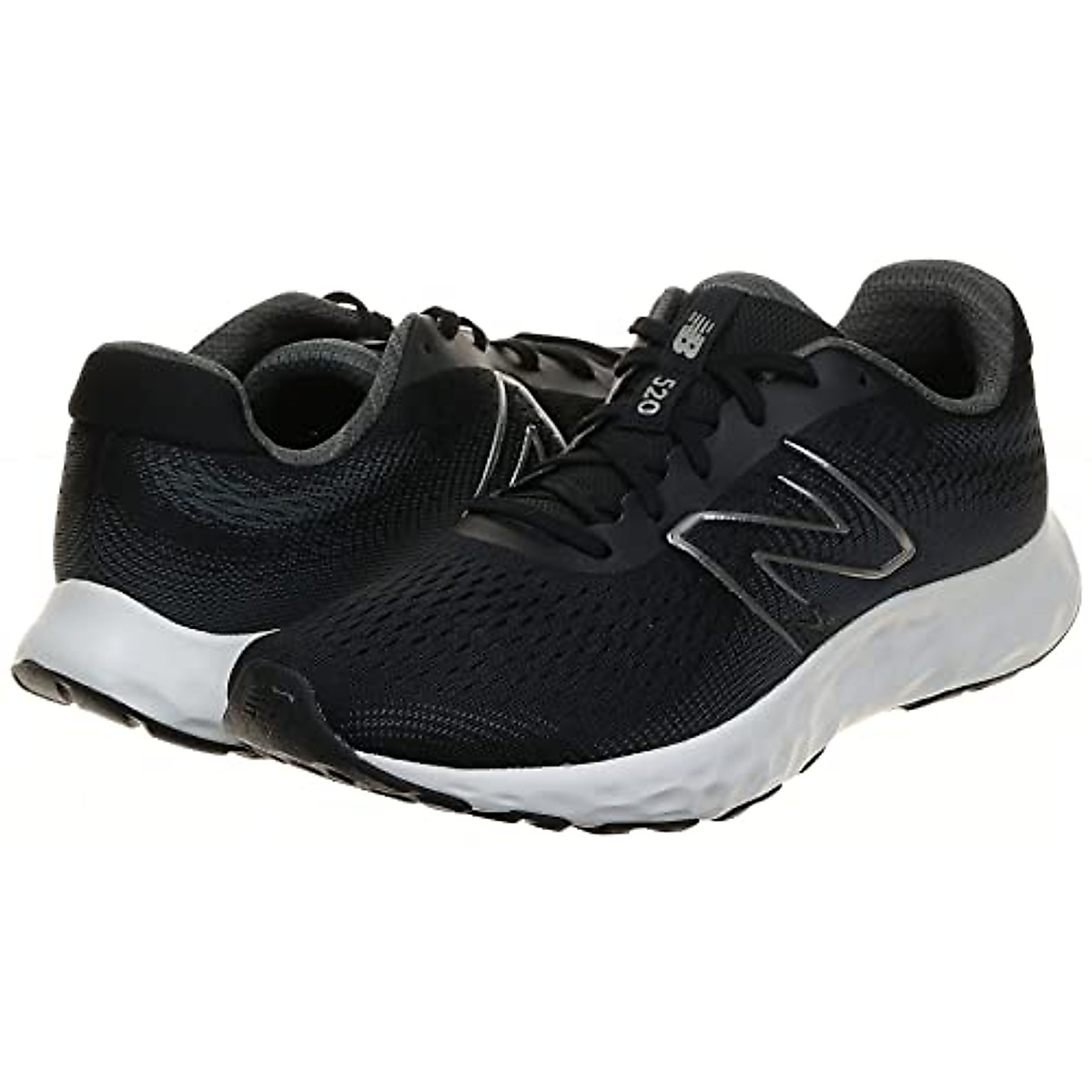New Balance Men's 520 V8 Running Shoe, Black/White, 9 Wide