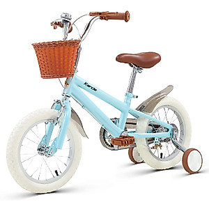 Karcle 16 inch Kids Bike Boys Girls Bicycle with Detachable Training Wheels, Child's Bike for 3-10 Years Old 35-59 inch Tall, with Front & Rear Dual Hand Brake, Children Bicycle Blue