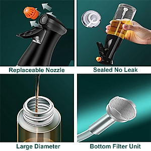Oil Sprayer for Cooking, Olive Oil Sprayer Mister, Oil Spray Glass Bottle, Food Grade Oil Spritzer for Air Fryer, BBQ