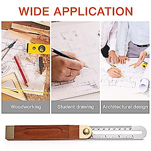 DOITOOL 1PCS 9 Inch Sliding T-Bevel Gauge Woodworking T Bevel Angle Finder with Hardwood Handle and Metric Marks