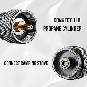 Onlyfire Camping Stove Adapter, Camping Backpacking Stove Convert Connector 1L Outdoor Propane Small Tank Input EN417 Lindal Valve Output, Camp Fuel Refill Adapter for Outdoor Backpack Hiking
