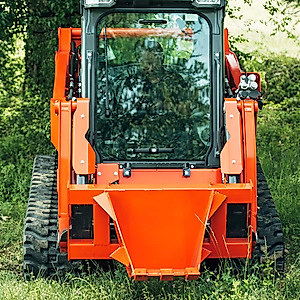 Titan Attachments USA Made Orange Extreme Stump Bucket, Skid Steer Tree Spade Stump Remover Digger, Serrated Leading Edge, Replaceable Teeth, Quick Tach Mounting Style