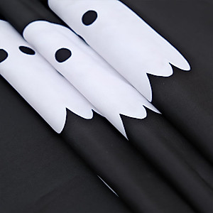 GEEORY Halloween Ghost Tablecloth, 60 x 84 Inch Rectangle Black and White Spooky Holiday Decorative Table Cover, Decoration for Kitchen Dinning Indoor Outdoor Dinner Party GTC030-84