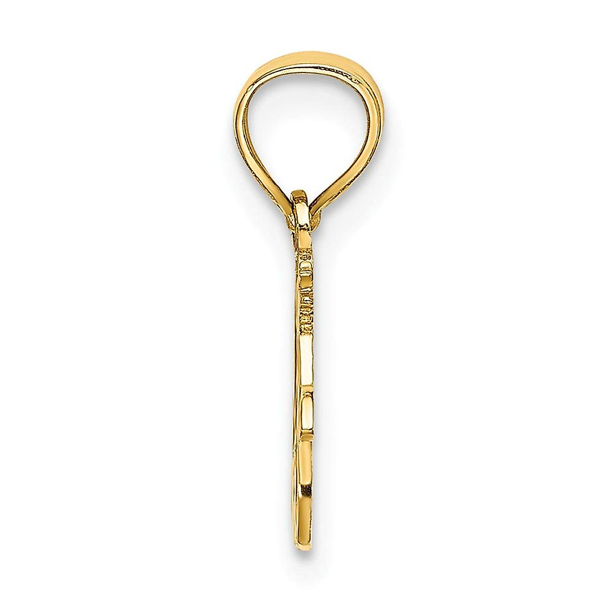 Solid 14k Yellow Gold I Heart Birds Charm Pendant - 13mm x 14mm