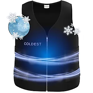 Coldest Cooling Vest - Adjustable Vest Jacket for Hot Weather, Reusable Ice packs, Ice Vest for Men & Women for Cycling, Running, Athletes