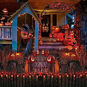 CHYSUPER C7 Halloween Replacement Bulbs, Orange Night Light Bulbs, 5W Incandescent E12 Candelabra Base, Warm White for Christmas Wedding Patio Outdoor String Lights Decor, 25 Pack