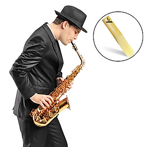 20 Pieces Alto Saxophone Sax Reeds Size 2.5, Strength 2 1/2 Alto Saxophone Reeds Bamboo Saxophone Reeds with Individual Case for Clarinet Soprano or Alto Sax