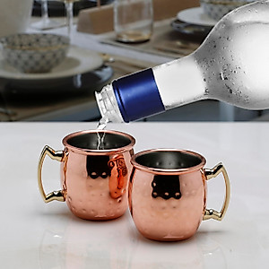 Cambridge EWMT01MTCB1BM Faceted Copper Mini Mule Mug Shot Glasses, Set Of 4
