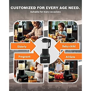 WantJoin 60 Oz Hot & Cold Countertop Cooking Blender, 24000RPM High-Speed Blender with 9 One Touch Programs, Soybean Milk Machine for Nut Butters,Soups,Shakes and Smoothies with 12H Delay Cook