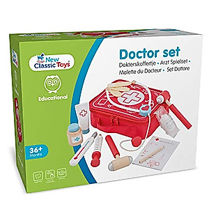 New Classic Toys Doctor Set - Pretend Play Toy for Kids Cooking Simulation Educational Toys and Color Perception Toy for Preschool Age Toddlers Boys Girls , Red