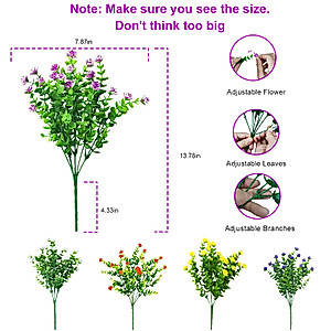 JYSONGHU Artificial Flowers 8pcs Real Looking Aqua Plastic Fake Roses with Stems for DIY Wedding Bouquets Hanging Planter Indoor Outside Garden Porch Christmas Party Decoration Home Decorations