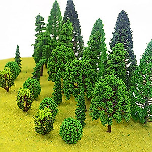 25pcs Model Trees Model Train Scenery Mixed Miniature Trees Artificial Wargame Trees Model Railroad Scenery Diorama Supplies Scenery Landscape