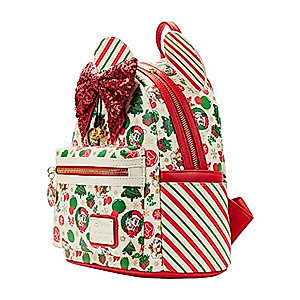 Loungefly Minnie Mouse Christmas Holiday Themed Womens Double Strap Shoulder Bag Purse