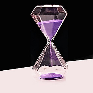 GracesDawn Diamond glass hourglass Purple sand 30 minutes with
