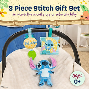 KIDS PREFERRED Disney Lilo & Stitch - Stitch 3 Piece Gift Set with Stuffed Animal Stitch Plush and Activity Toys for Babies and Toddlers