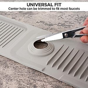 Kitchen Organization Essentials: Kitchen and Bathroom Faucet Splash Guard, Sponge Mat, Sink Organizer and Splash Mat for all Kitchen and Bathroom Needs! (Granite, 24" x 5.5")