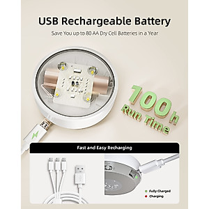 EZVALO Puck Lights with Remote, Rechargeable LED Puck Light Battery Operated, Wireless Puck Lights Group Control, Dimmable Under Cabinet Lighting Remote Control Light (1 Pack Not Included Remote)
