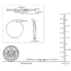 Dazzlingrock Collection 0.30 Carat (ctw) Round White Cubic Zirconia Contour Anniversray Wedding Band for Women in 10K White Gold Size 6