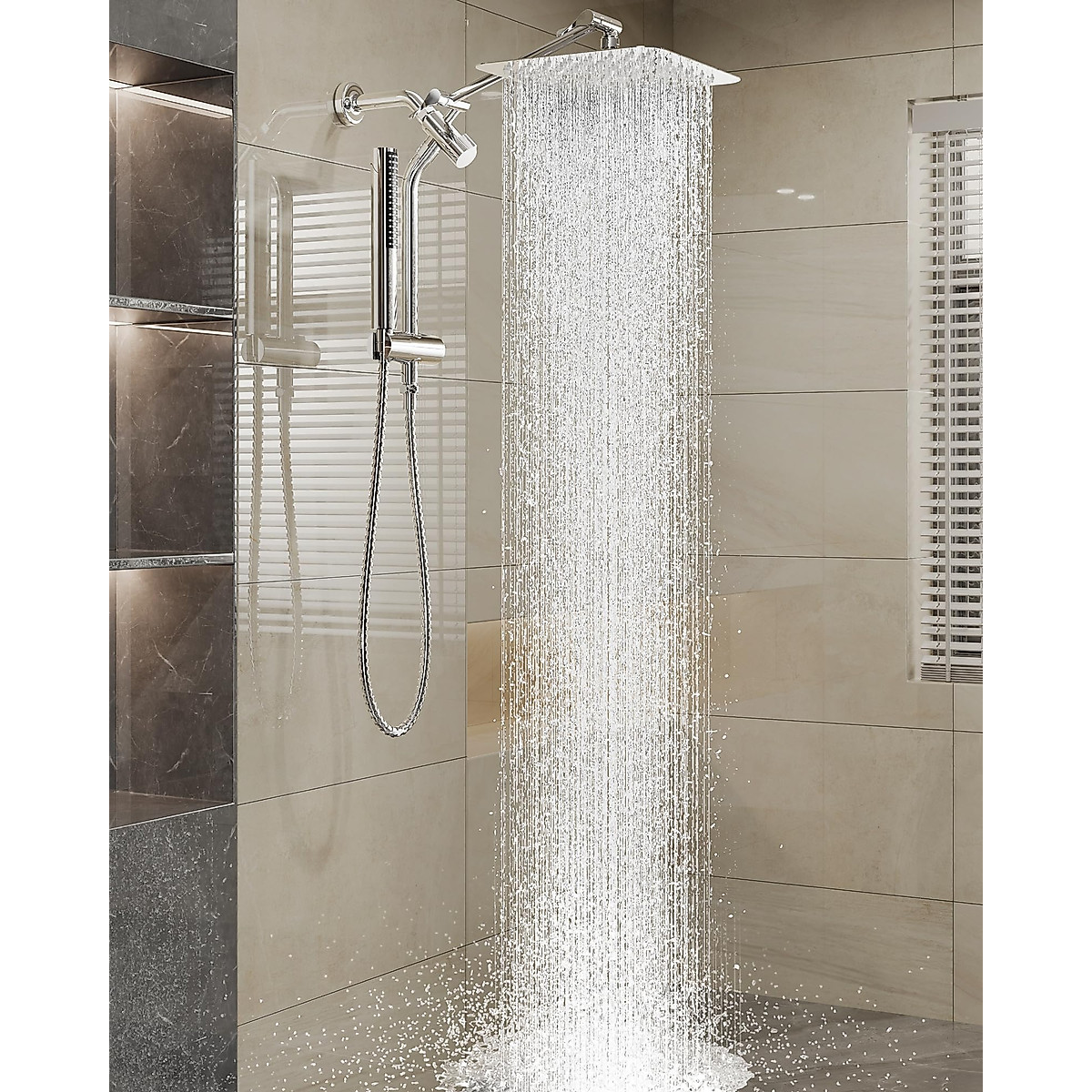 Veken SHOWER CADDY&RAIN SHOWER HEADS WITH HANDHELD SPRAY COMBO