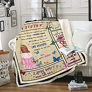 Sister Gifts Birthday Gifts for Sister Throw Blanket,Sister Birthday Gifts from Sister,Sister Christmas Valentines Day Gifts,Gifts for Big Sister-Bestie -Sister in Law Soft Warm Throws Blanket