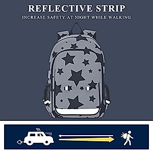 ALAZA Abstract Black Stars Different Size on White Backpack Daypack Bookbag