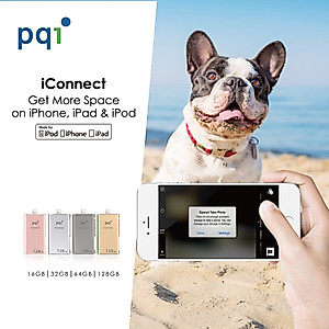 Flash Drive for iPhone iPad, iConnect[USB 3.0] [Apple MFi Certified] Apple FlashDrive Mobile Storage with Lightning Connector for iPhone, iPad, iPod Mac and Computer (16GB) (Space Gray)