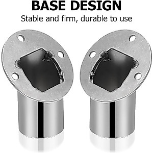 2Pcs Adjustable Socket Bracket Support Holder Stainless Closet Rod Flange Bevel Angle Flange Base