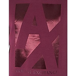 A|X ARMANI EXCHANGE Men's Silked Logo Pullover Sweatshirt, Grape Wine, M