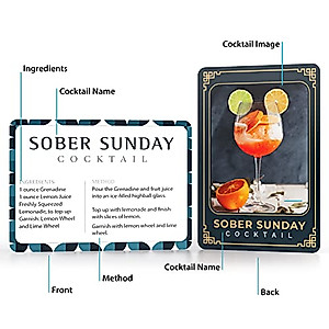 52 Cocktail & Mixed Drink Recipes Flash Cards – Simple & Easy Step Instructions & Tricks – Comprehensive Mixology Concoction Guide & Ingredient List – Master the Entertaining Art - Home Made Bartender
