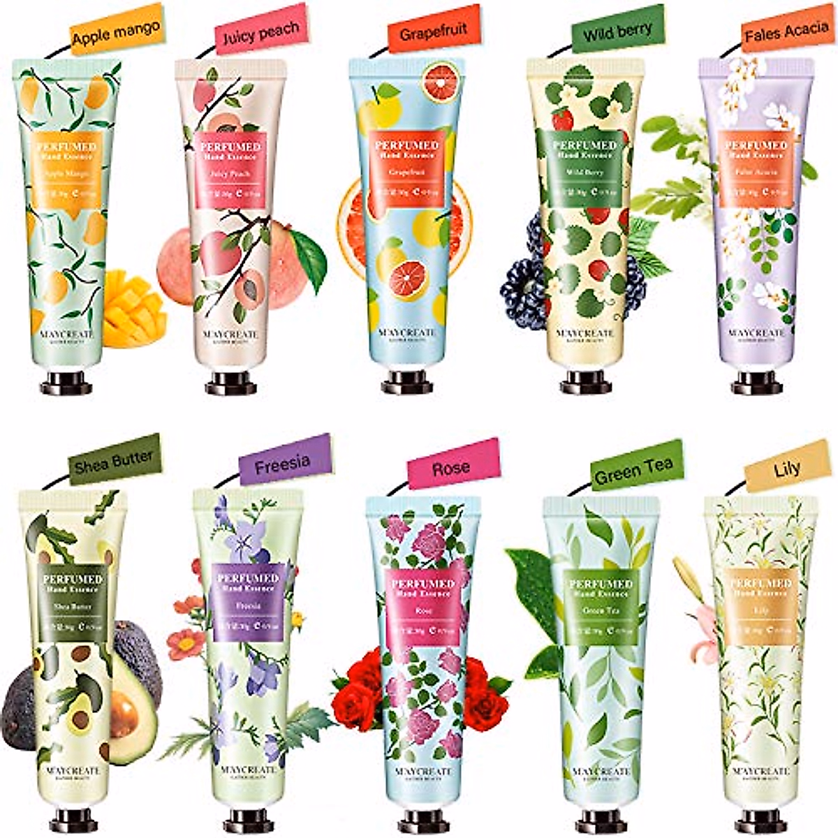 SmoBea 20 Pack x 30ml Plant Fragrance Hand Cream Gift Set, Mini Natural Plant Fragrance Hand Lition Moisturizing Daily Travel Size Hand Cream, Deeply Hydrating & Nourishing Non-Greasy Natural Aloe