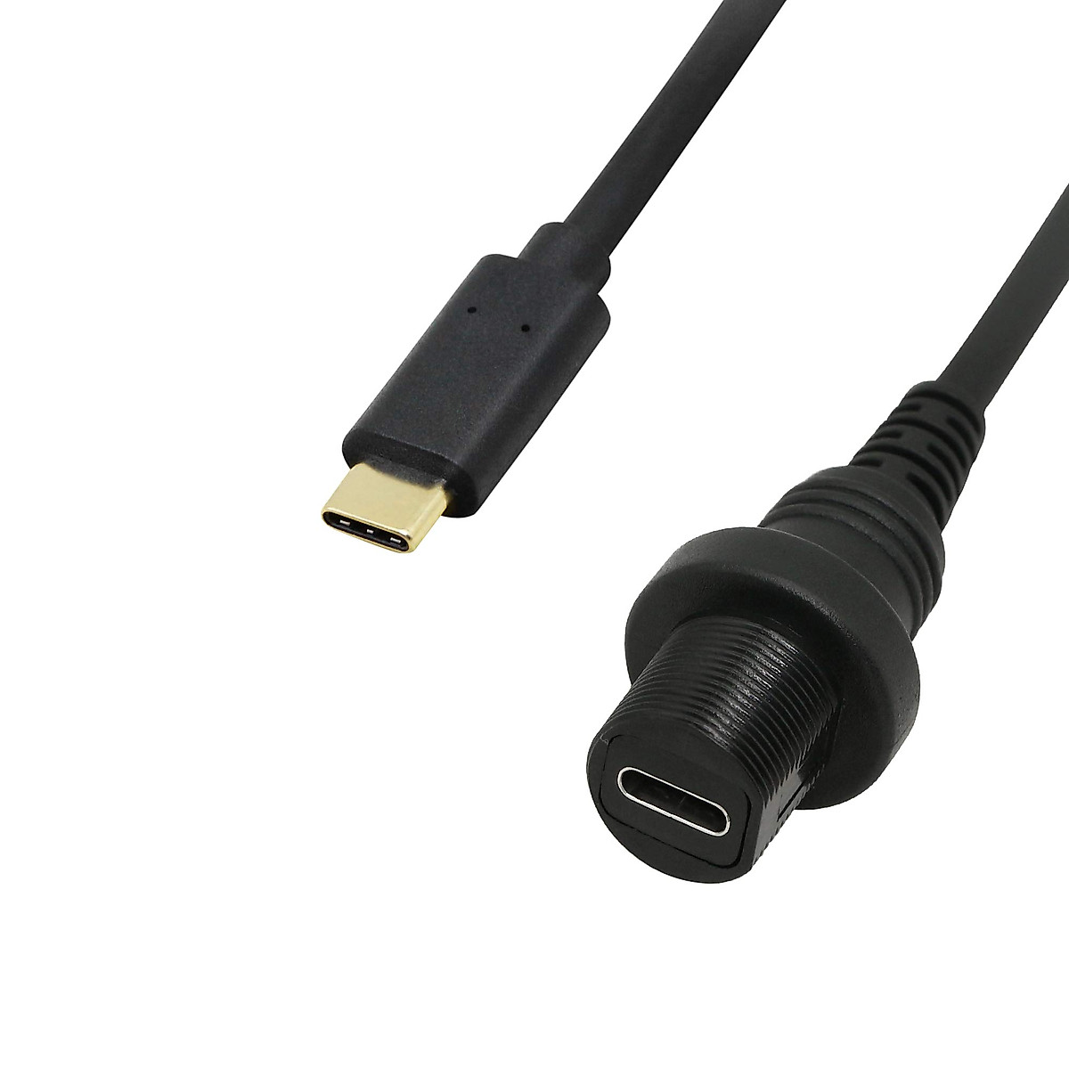 CERRXIAN 30cm Gold Plated USB Type C 3.1 Mount Extension Dash Flush Cable for Car, Boat, Motorcycle, Truck Dashboard (USB-C 3.1)