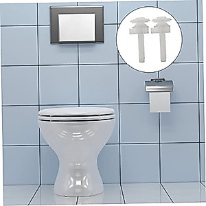 OSALADI Toilet Screws 8 Pcs Toilet Screw Toilet Bowl Seat Toilet Tank Bolts Ground Screw Toilet Hinge Toilet Seat Replacement Screws Plastic White Toilet Seat Cover Screws Water Tank Nut