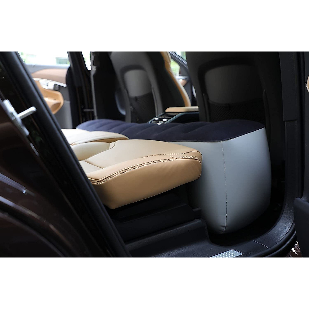 Berocia Car Air Mattress Back Seat Gap Pad Fill Extender Mattress for SUV Dogs Kids Adults Travel Bed Cushion Camping Air Couch Sleeping Rest Inflation Bed